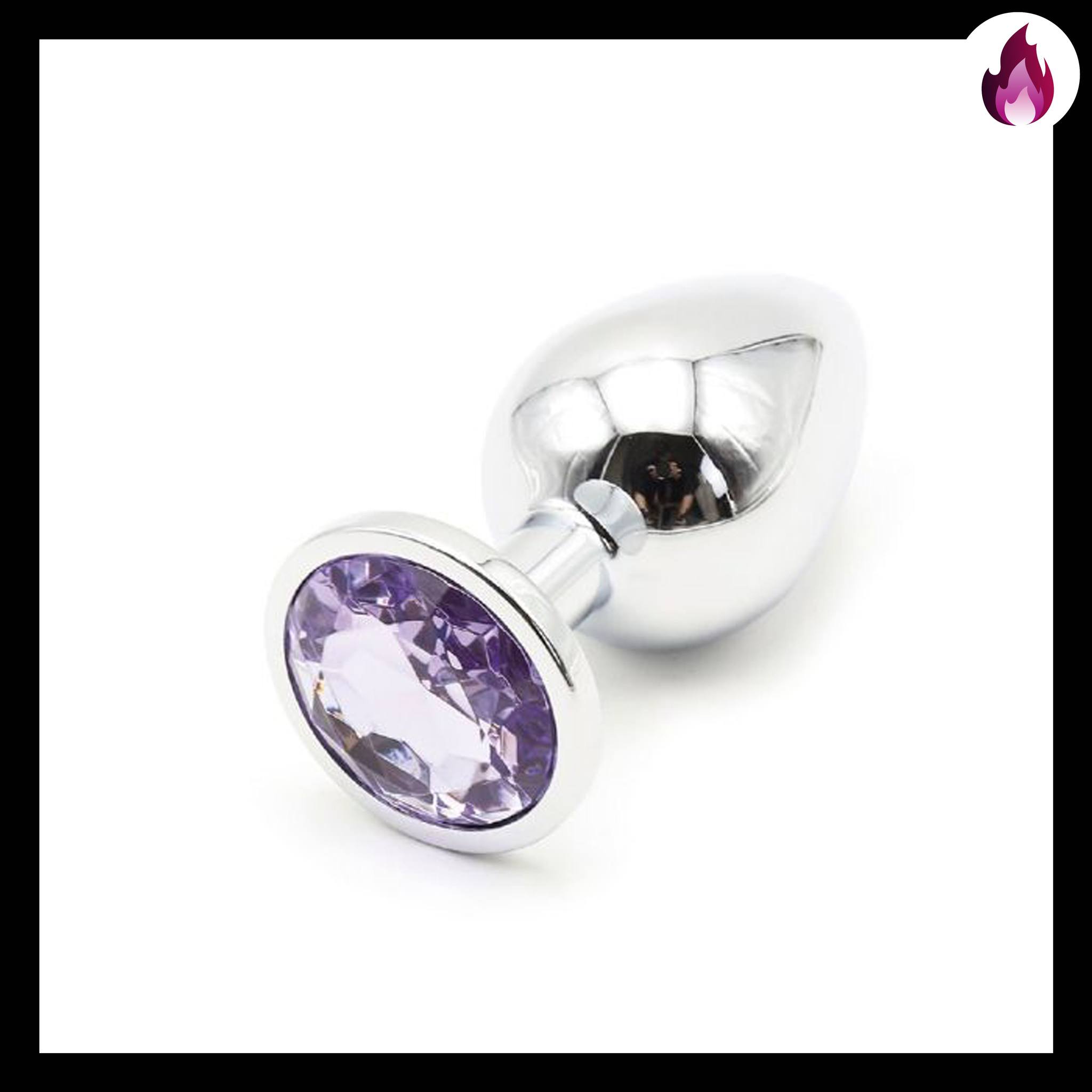 ST Plug Anal Silver con Gema Purple – Talle Small – Erótica